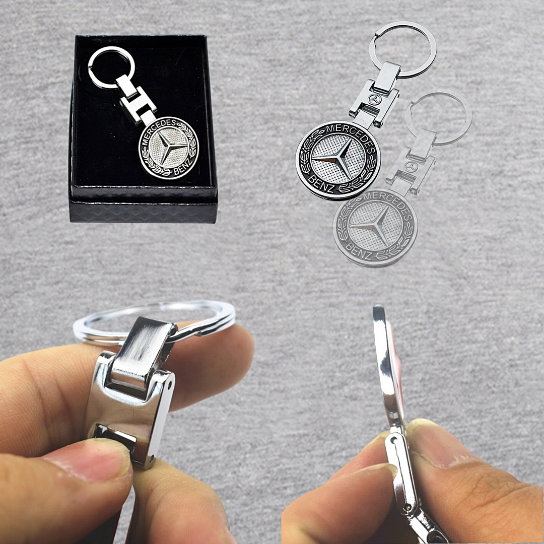 Breloc Premium Mercedes 3d Cu Doua Fete, In Cutie Cadou, Material Inox ...